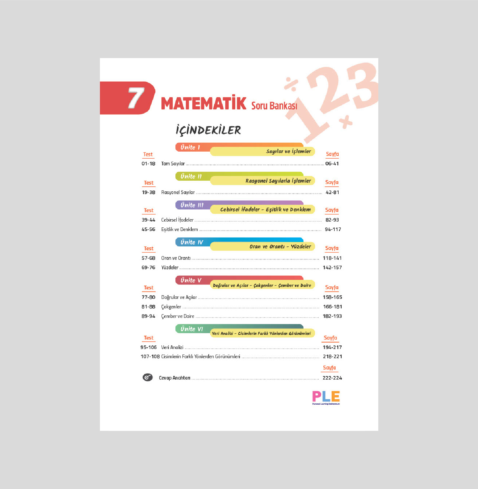 Matematik – 7. Sınıf SB - PLE Akademi - Digipo