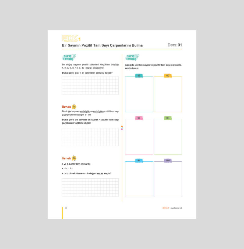Matematik - 8. Sınıf EDK 1 - PLE Akademi - Digipo